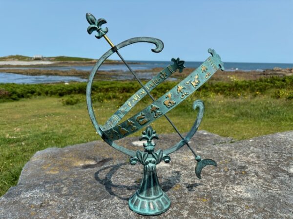Gardeners Gift Armillary Sphere Sundial Zodiac 60cm Bronze